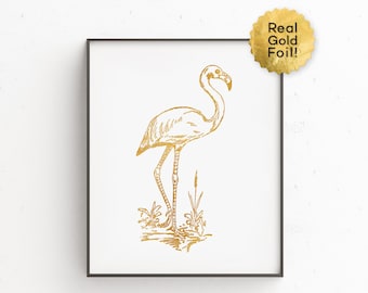 Gold flamingo | Etsy