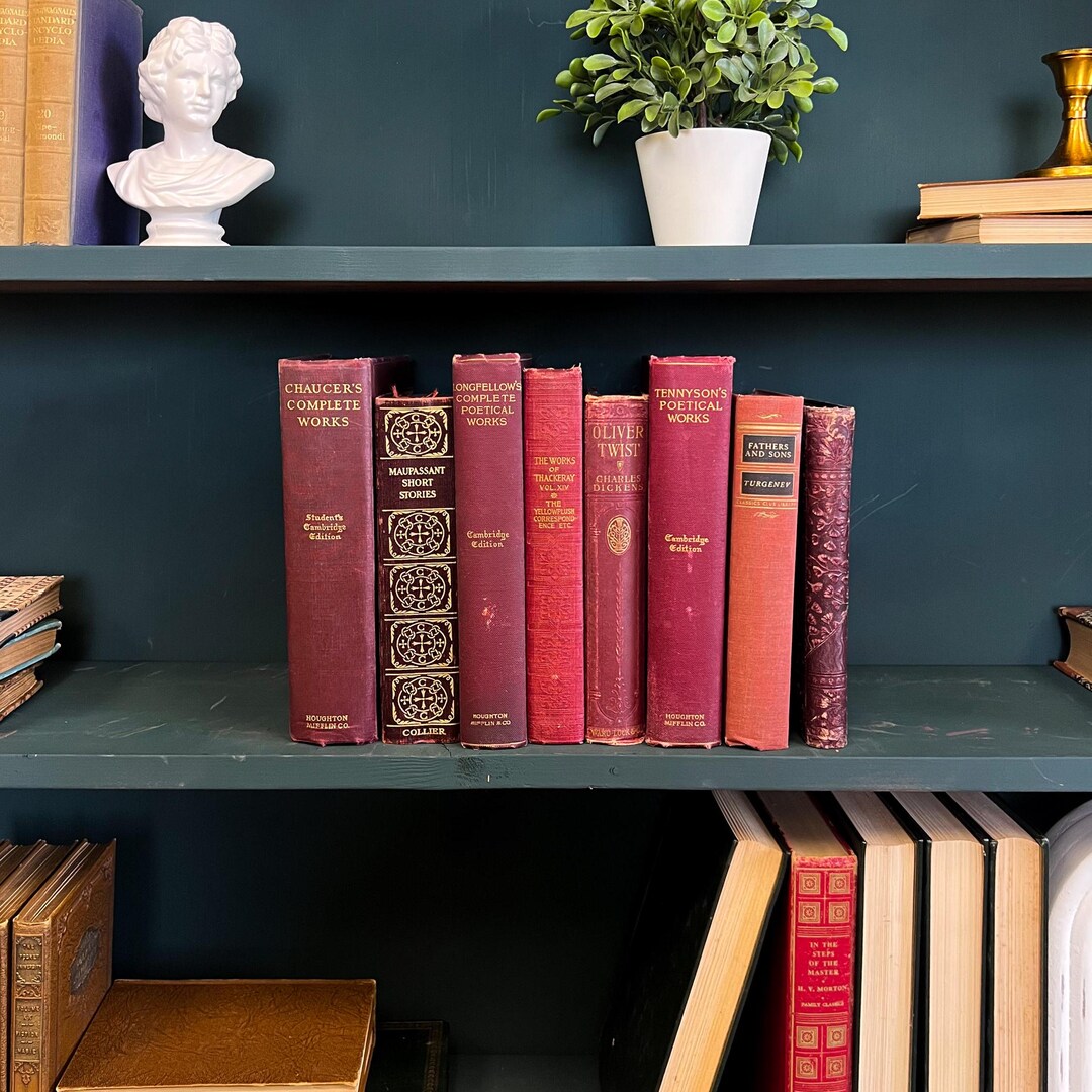 Vintage Decorative Book Bundle: Classic Hardcover Books for Display ...