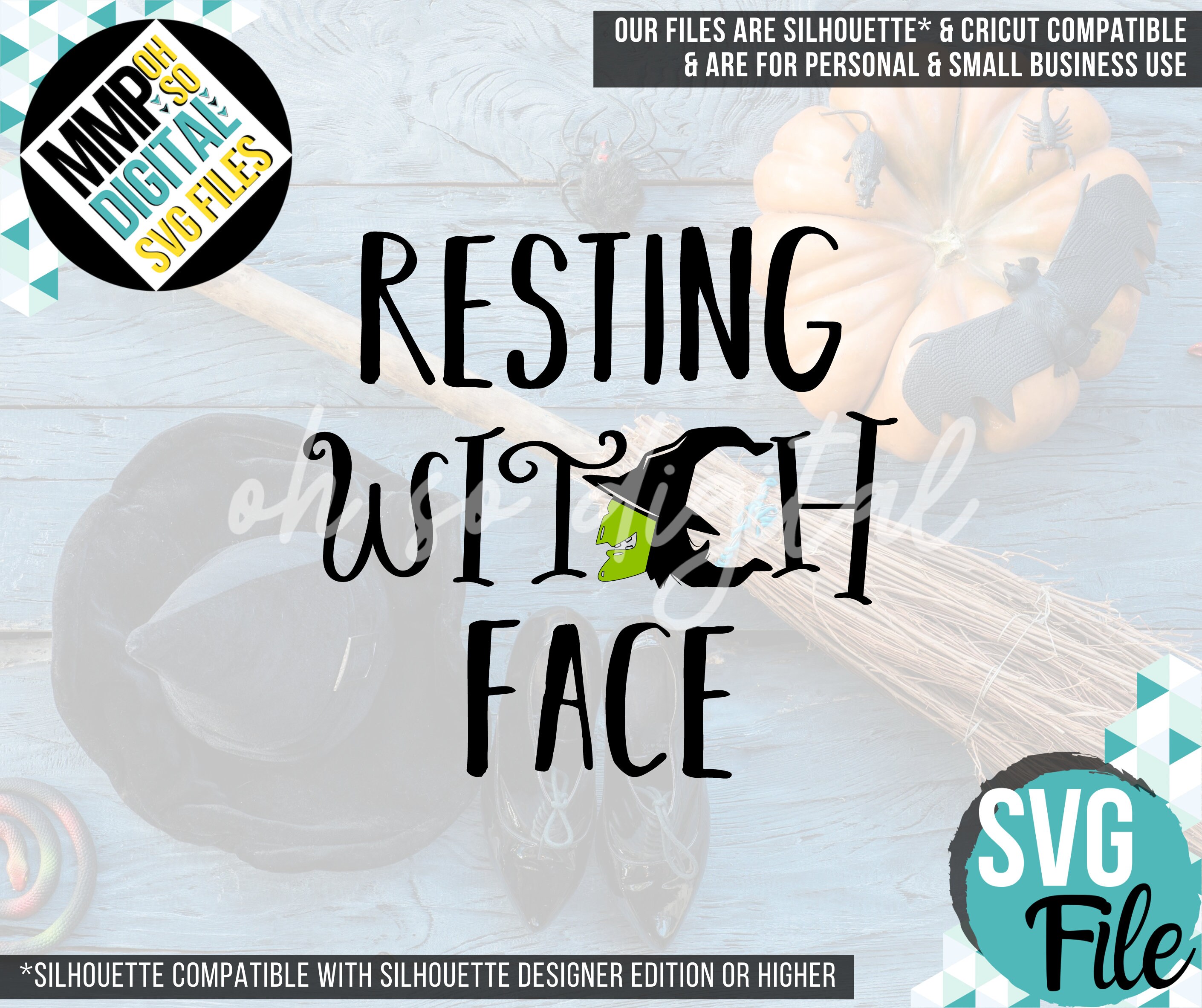 Resting Witch Face SVG Halloween RBF SVG File Witch Svg - Etsy Hong Kong
