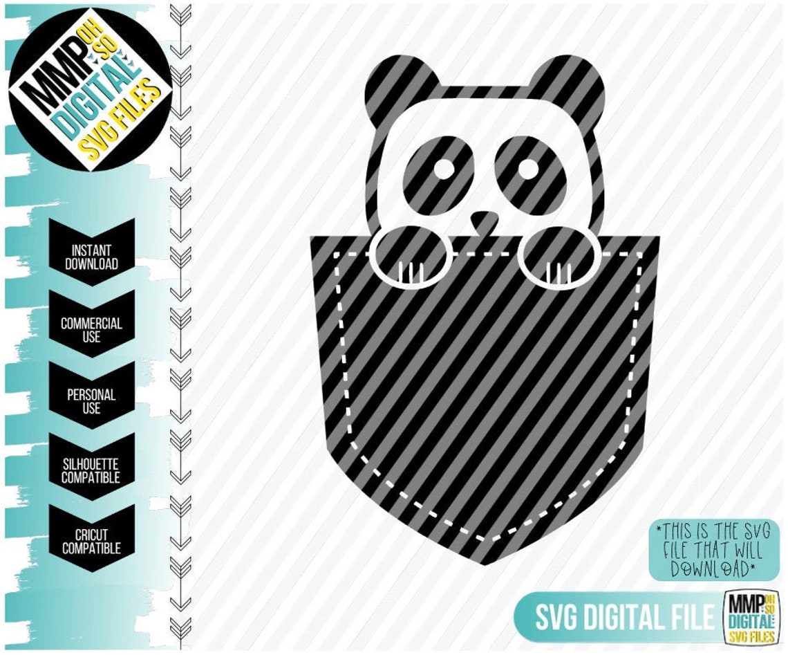 Panda SVG Panda Pocket Peeking Panda Shirt Pocket SVG - Etsy