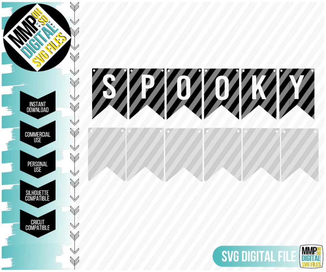 Halloween Banner Template, SVG File, Spooky Banner, Halloween Banner ...