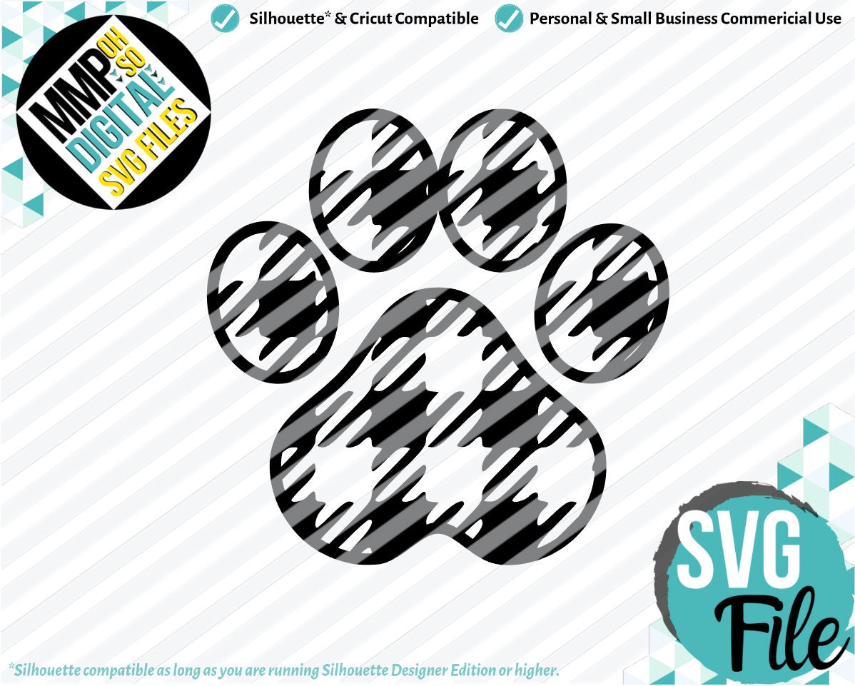 Buffalo Check Paw Print SVG Christmas Paw Dog Paw SVG SVG | Etsy