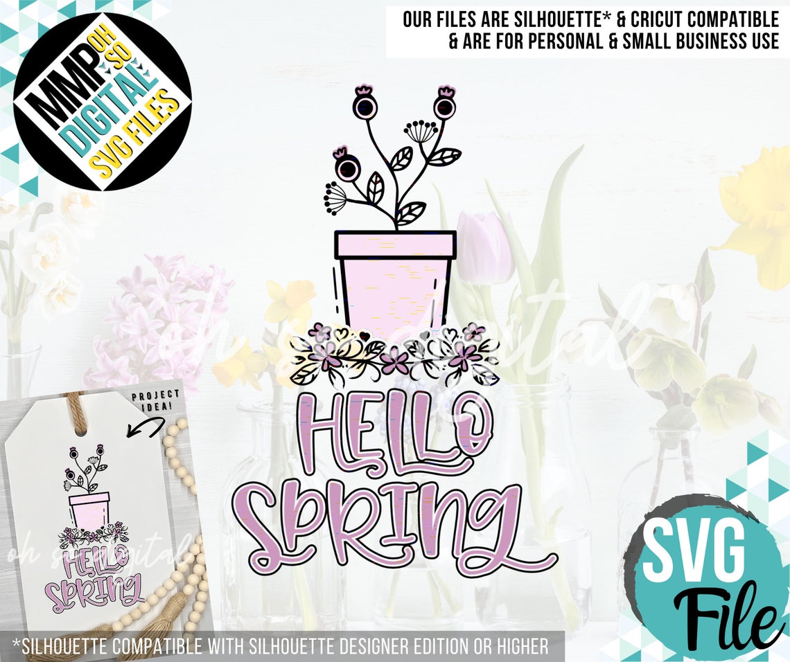 Hello Spring SVG Spring Flowers SVG Floral Spring Sign Svg | Etsy