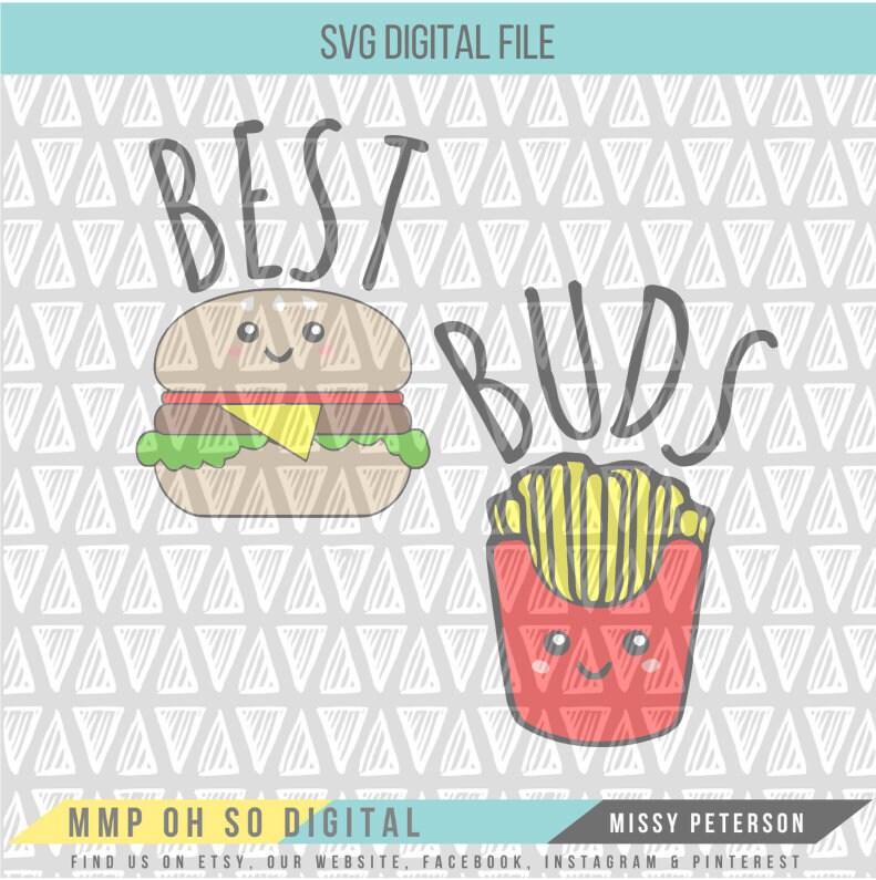 Best Buds SVG, Cheeseburger SVG, Fries SVG, Kids Meal Svg, Camisas de ...
