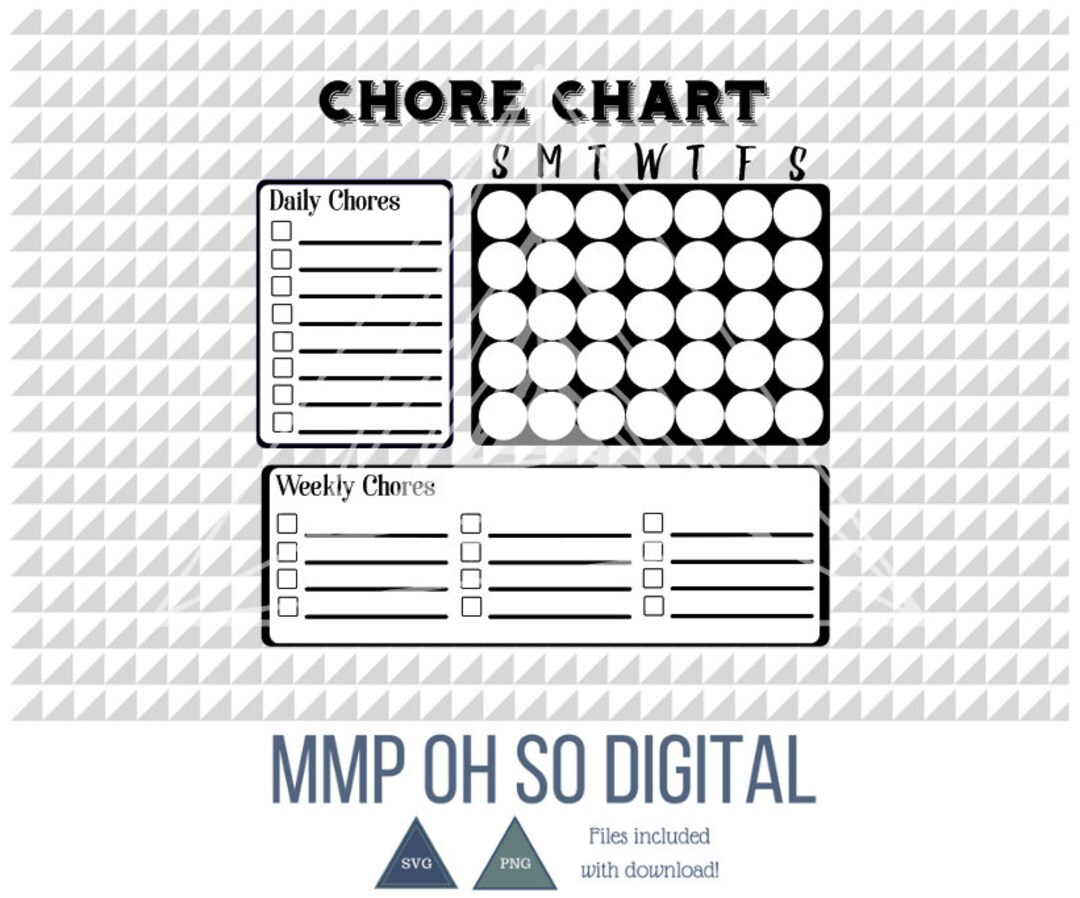 Printable Chore Chart, Chore Chart for Kids, Monthly Chore Chart ...