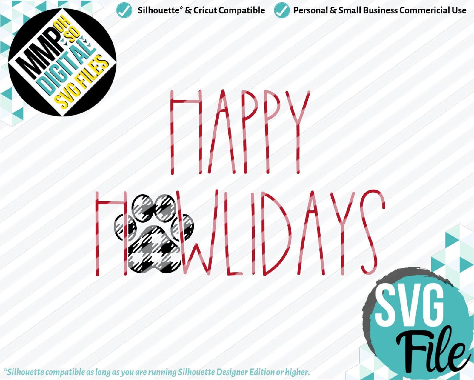 Happy Howlidays SVG Holiday Dog Christmas Dog Quote - Etsy