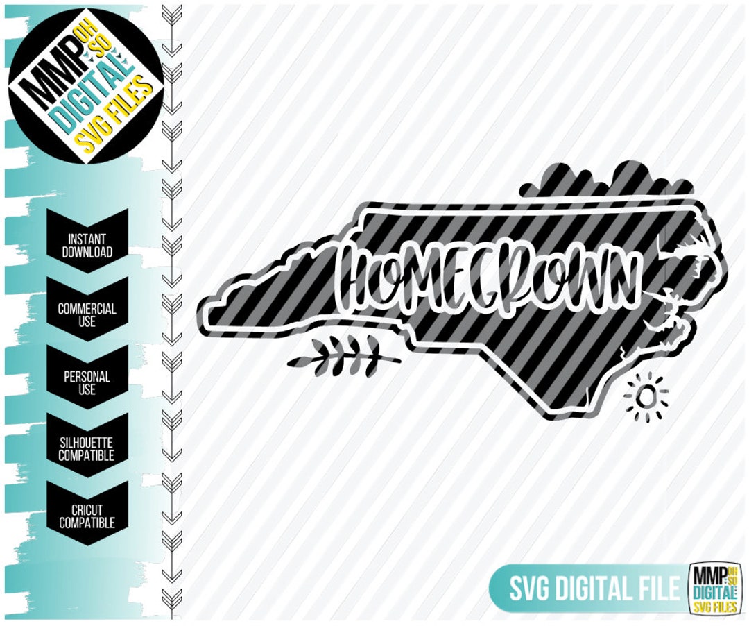 NC SVG, North Carolina SVG, Homegrown Nc, Nc Homegrown, Nc Decal ...