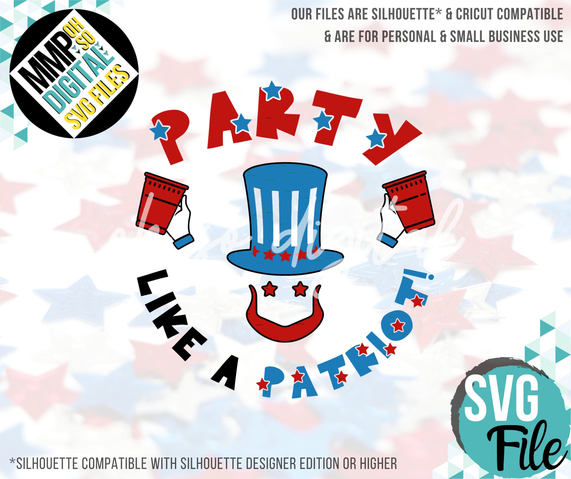 Party Like a Patriot SVG Patriotic 4th of July SVG | Etsy
