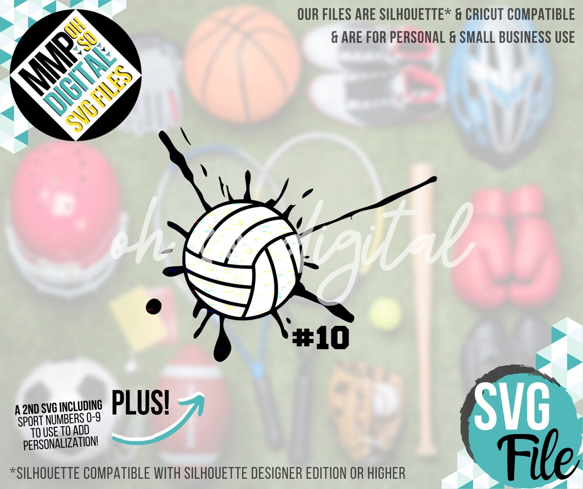 Volleyball Paint Splatter SVG Volleyball Splat Volleyball | Etsy