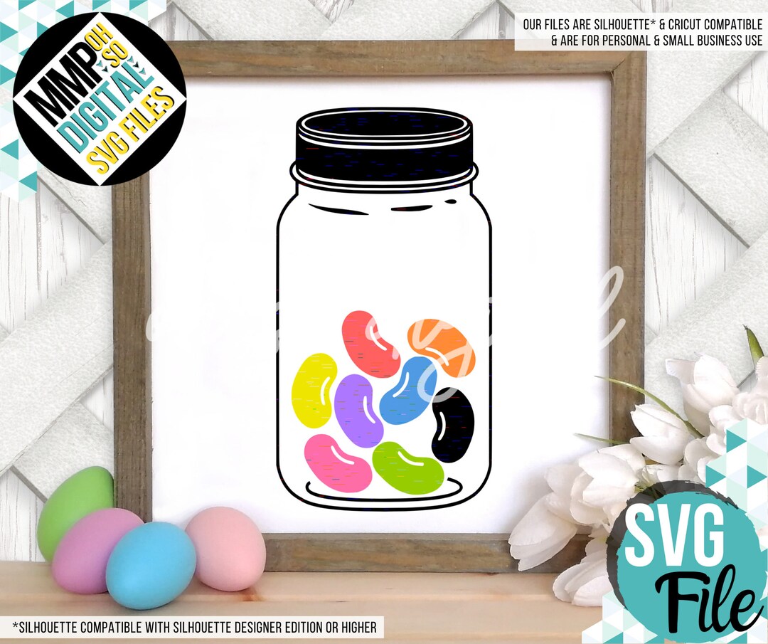 Jelly Beans in Jar SVG, Jelly Bean SVG, Easter, Mason Jar Svg, SVG File ...