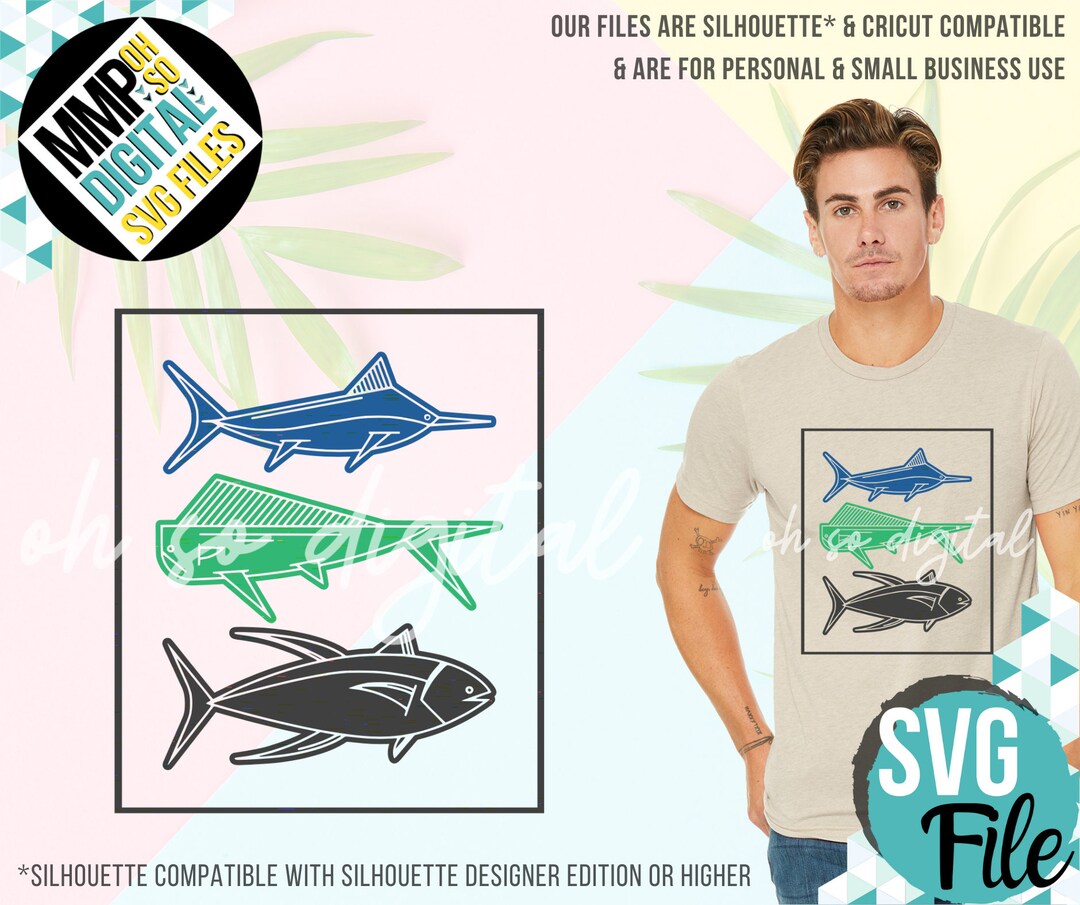 Big Game Fish SVG, Mahi Dolphin, Marlin, Tuna, Ocean Fishing SVG, SVG ...