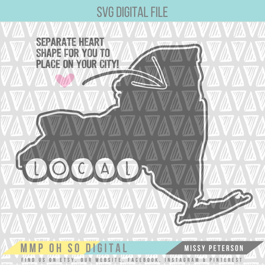 NY SVG, New York SVG, Ny Local Svg, Local Ny Decal, Ny Decal, State Svg ...