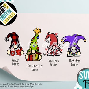Gnome SVG Bundle, Seasonal Gnome SVG, Holiday Gnome Svg Bundle, SVG ...