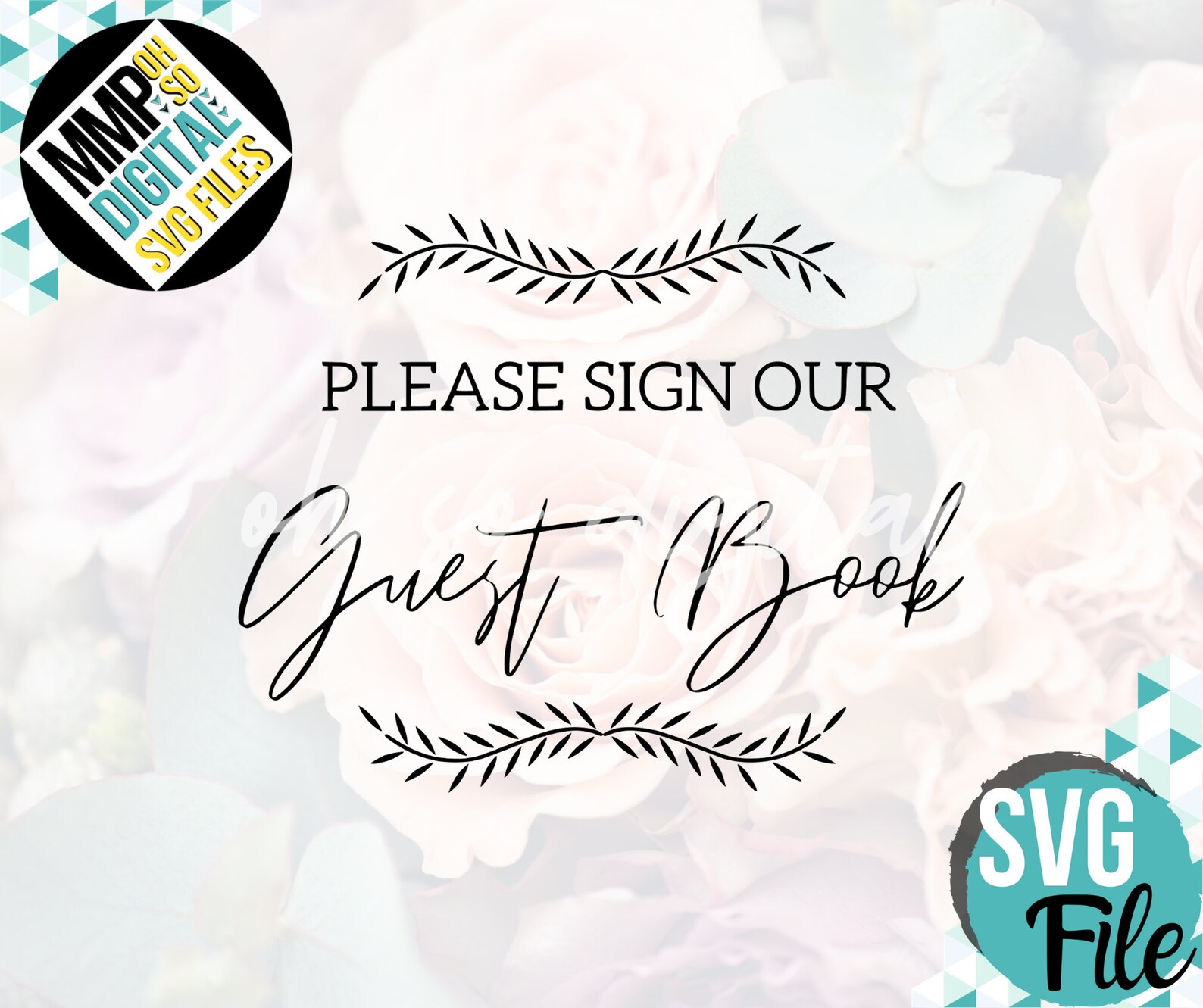 Wedding Guest Book Sign SVG Please Sign Our Guest Book | Etsy