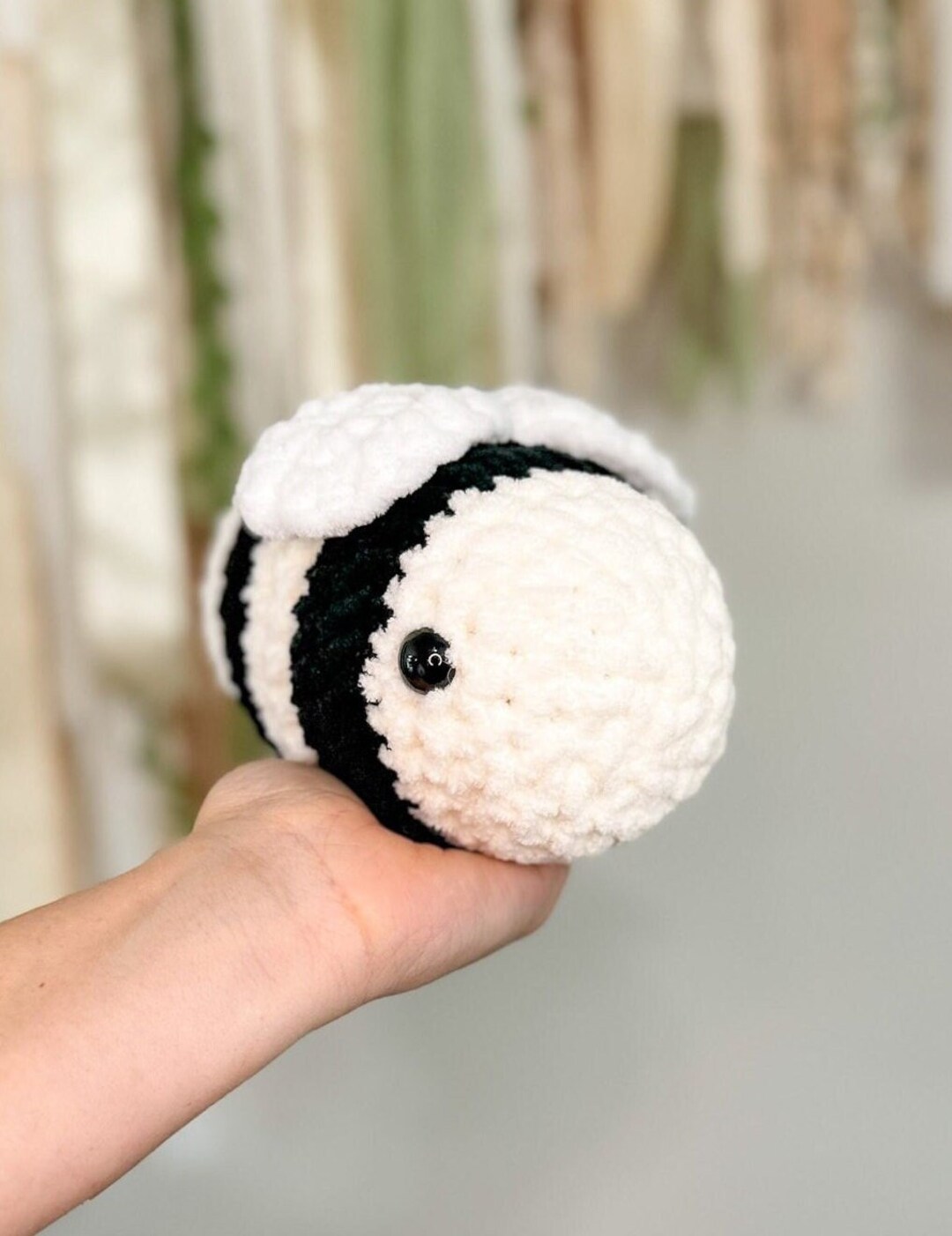 Bumblebee Plushies Crochet Stuffed Animal Toy Chubby Buddy Crochet Bee Unique Baby Gift Handmade ...