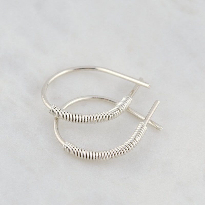 Silver Wire Earrings - Etsy