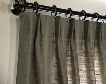 Inverted Box Pleat Curtain Panels Drapery, Window Treatments Living ...