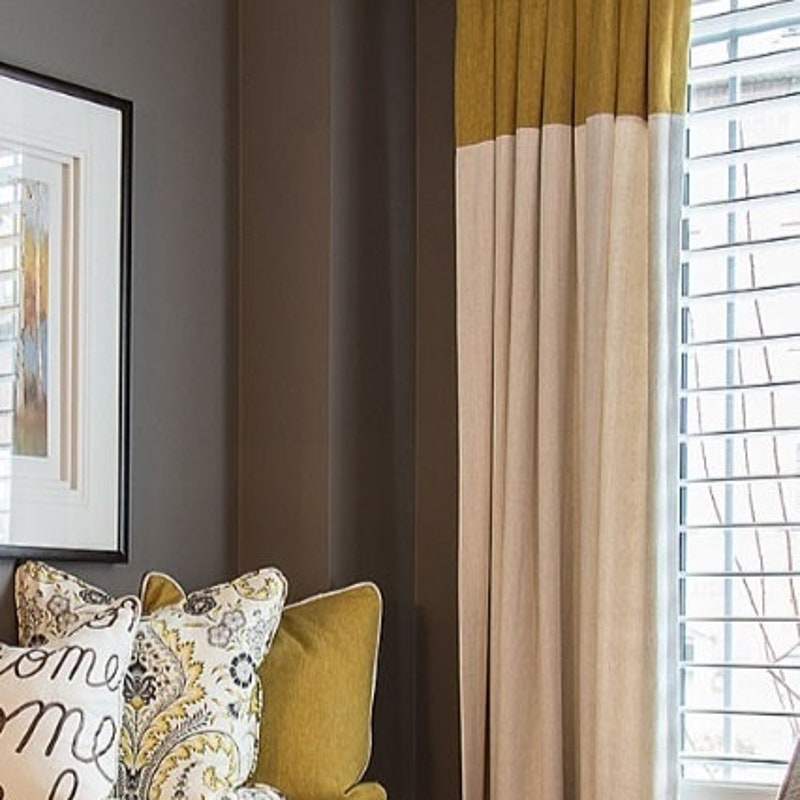 Color Block Curtains - Etsy