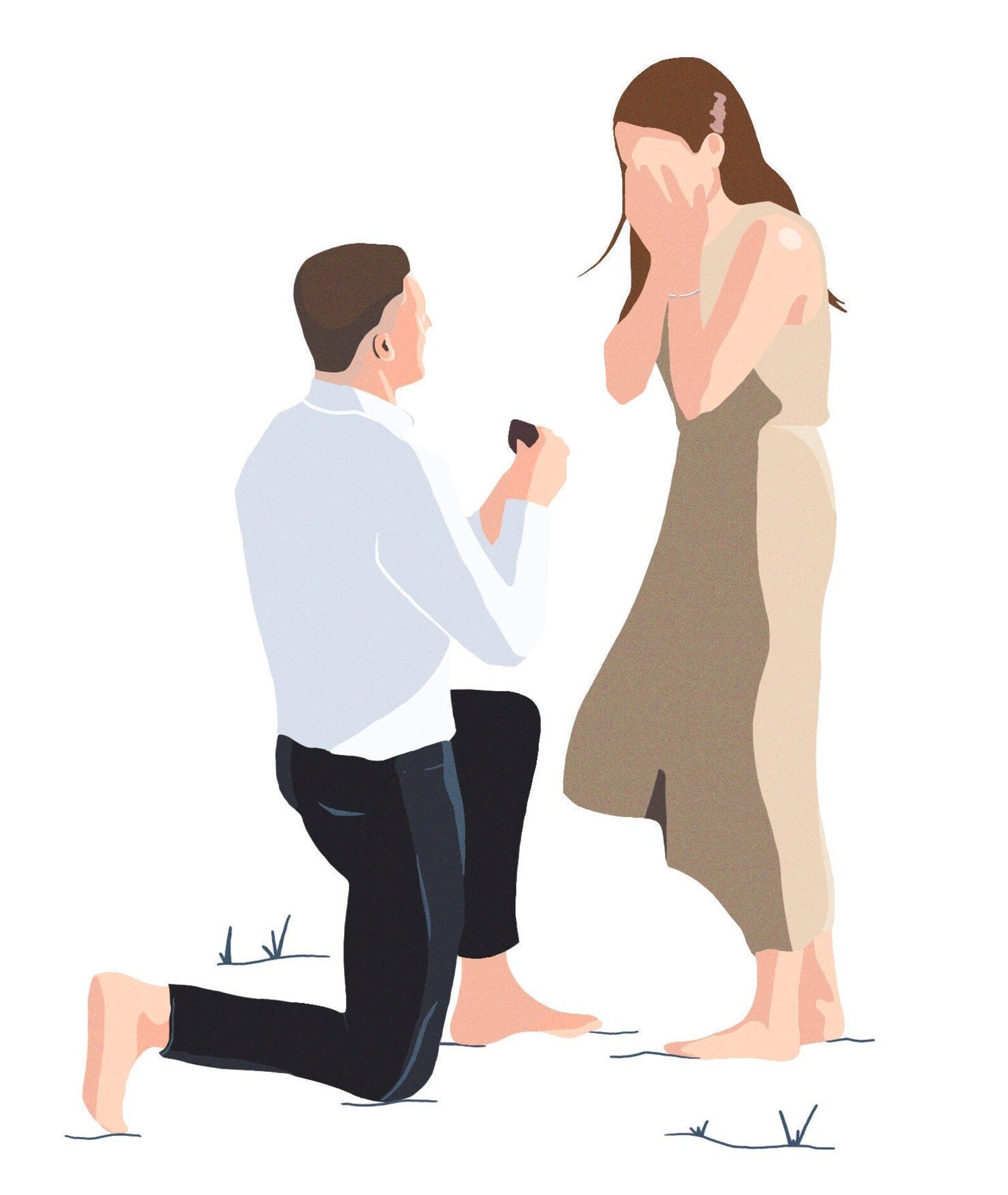 CUSTOM Engagement / Portrait / Digital Art Print / | Etsy