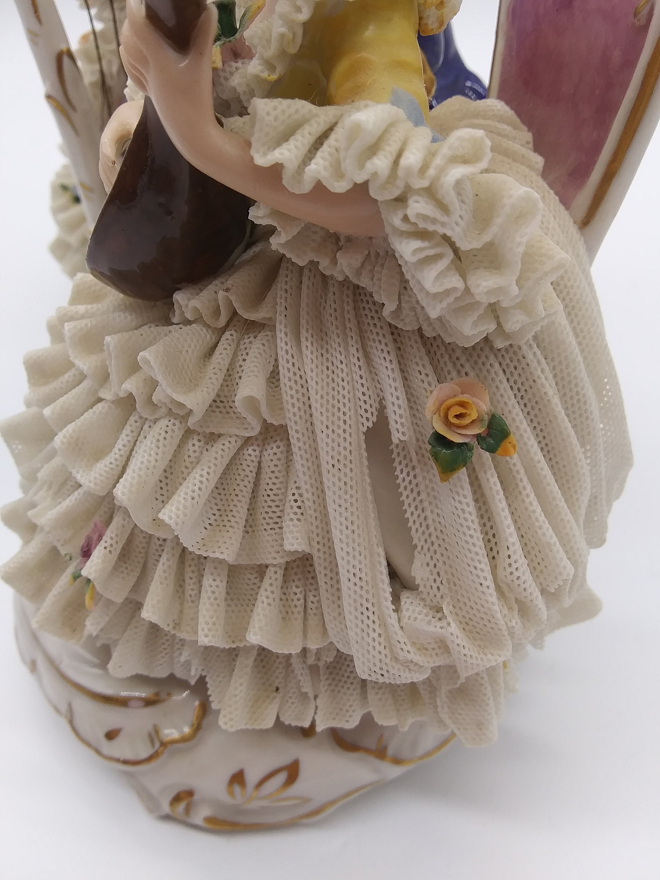 Antique Martha Budich Dresden Germany Porcelain Lace Drape #620 Three ...