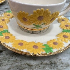 Vintage 1969 Duncan 50A Daisy Flower Tea Coffee Cup Plaster Ceramic ...
