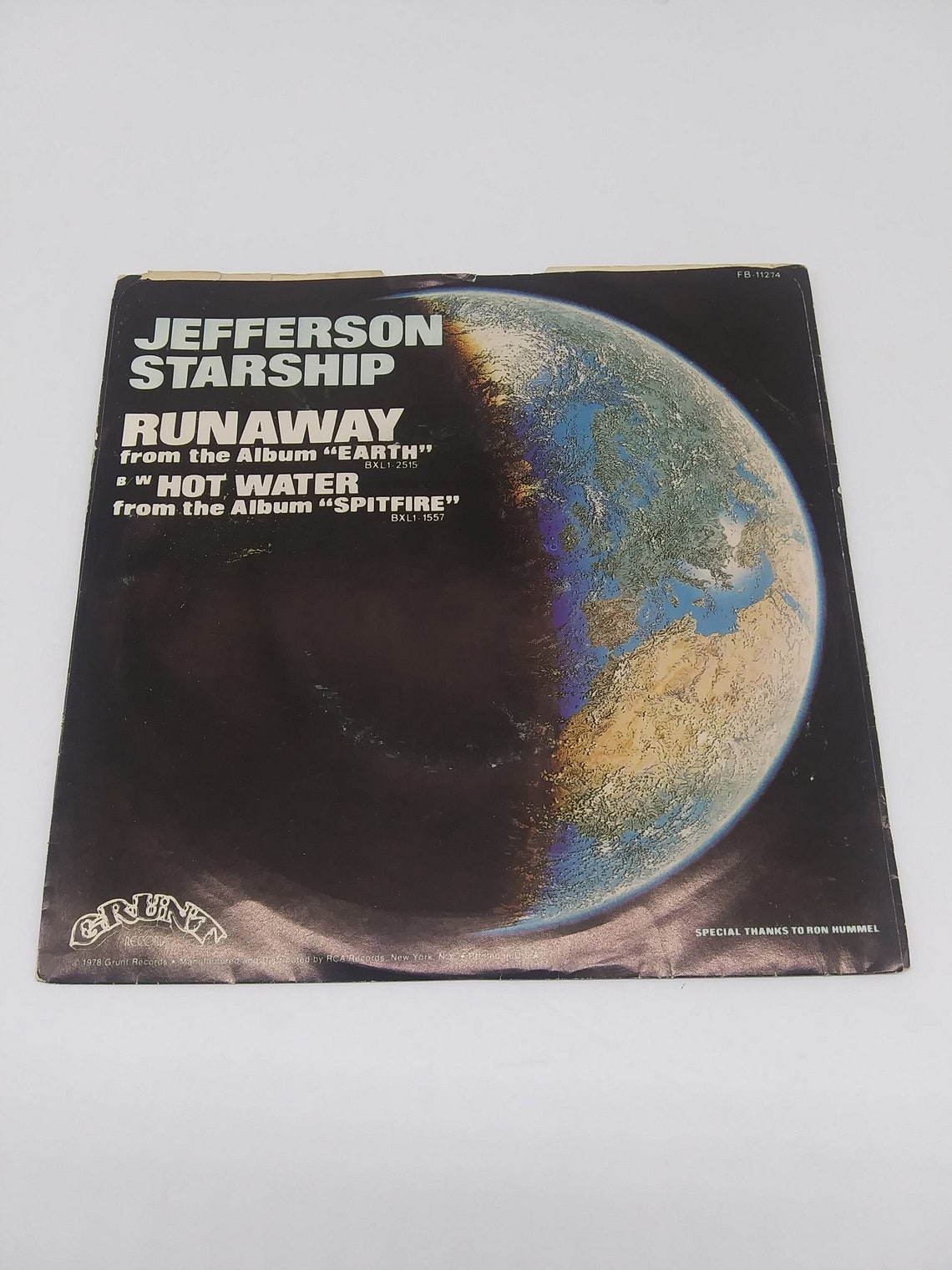 Vintage 1978 Jefferson Starship 7" Single LP Vinyl Record Grunt Runaway ...