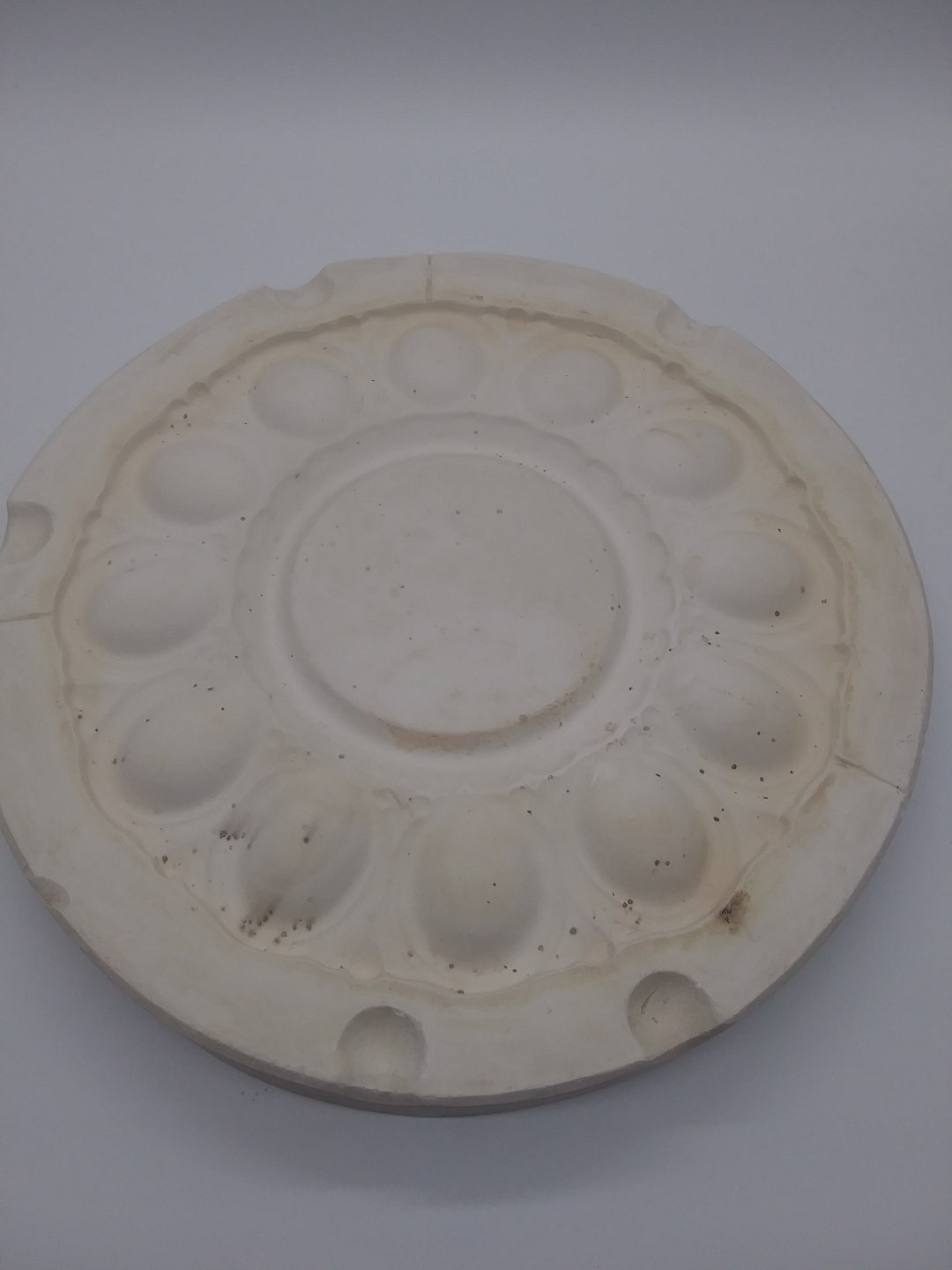 Vintage Large 11 1/2 Victorian French Round Deviled Egg Serving Platter ...