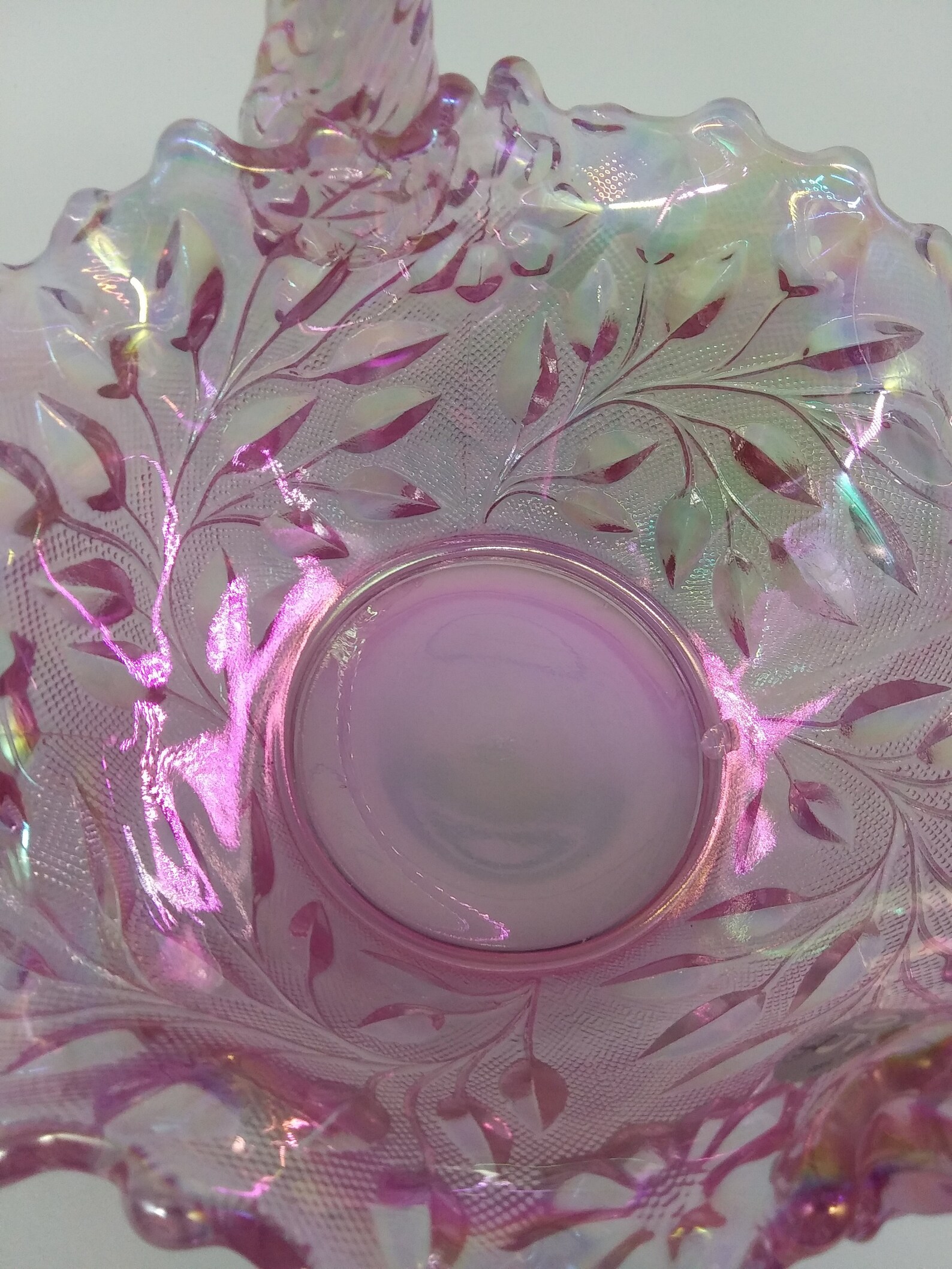 Vintage Fenton Glass 95th Anniversary Dusty Rose Pink Carnival ...