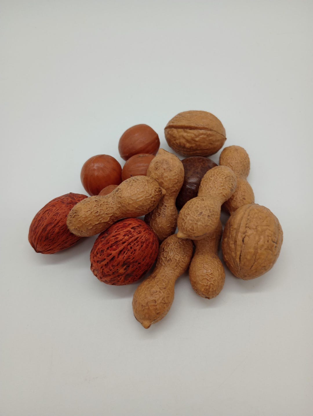 Vintage Artificial Faux Fake Mixed Nuts in Shell Peanut Walnut Hazelnut ...