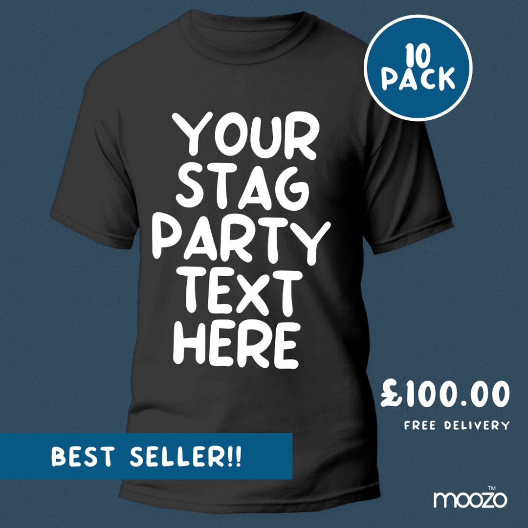 Stag Party T Shirts Custom Front And Back 10 Pack Etsy Uk