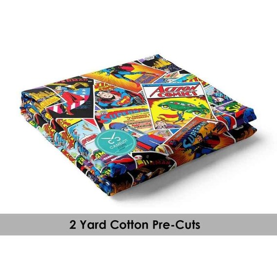 Superman Fabric by the Yard DC Comics Superman Comic Stack - Etsy