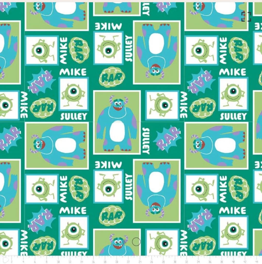 Disney Pixar - Mike & Sully Block Fleece - Deep Green, Anti-pill Polar ...