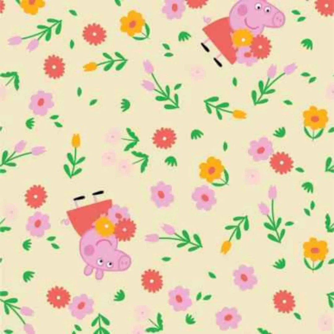 Peppa the Pig FLANNEL, Yellow, Bunches of Flowers, 95220133B-02 - Etsy