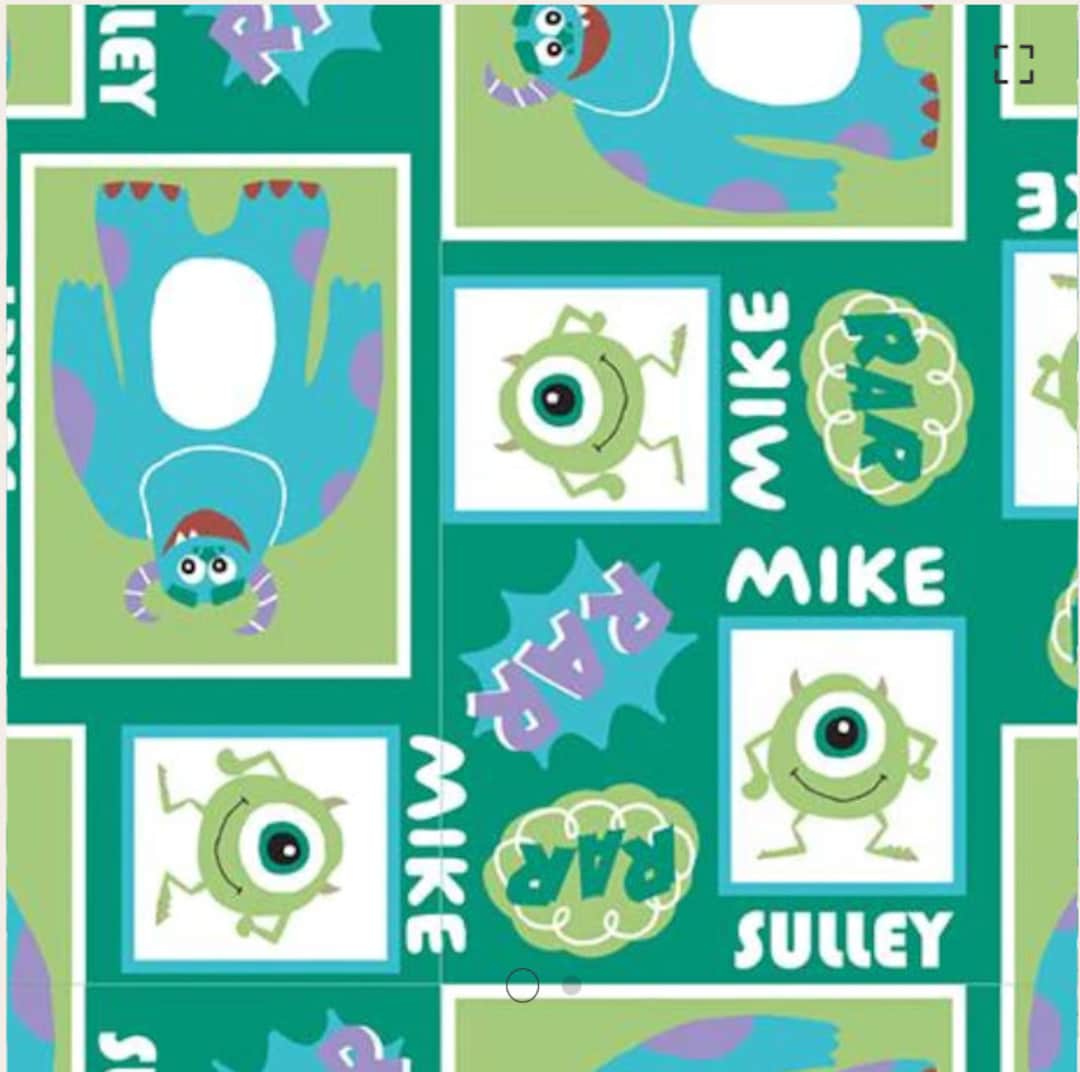 Disney Pixar Mike & Sully Block Fleece Deep Green, Anti-pill Polar ...