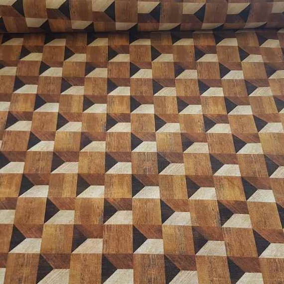 Geometric Fabric Wood Pattern Fabric 3D Pattern Fabric 100% - Etsy