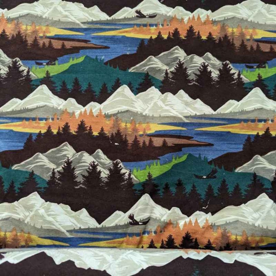 Scenic Wilderness FLANNEL Fabric by the Yard - Etsy