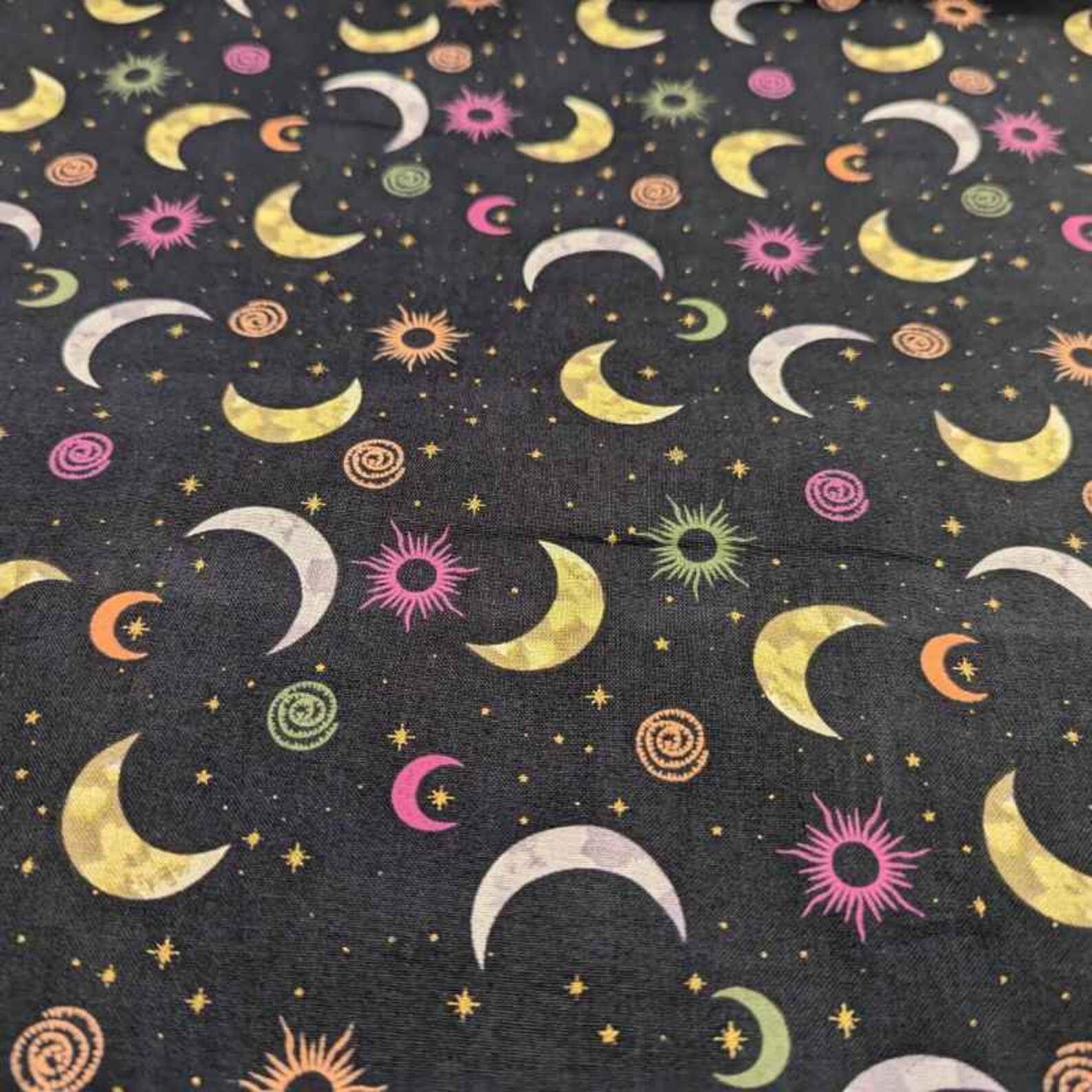 Moonlight Crescent Moon, 3 Wishes Digitally Printed, Cotton Fabric by ...