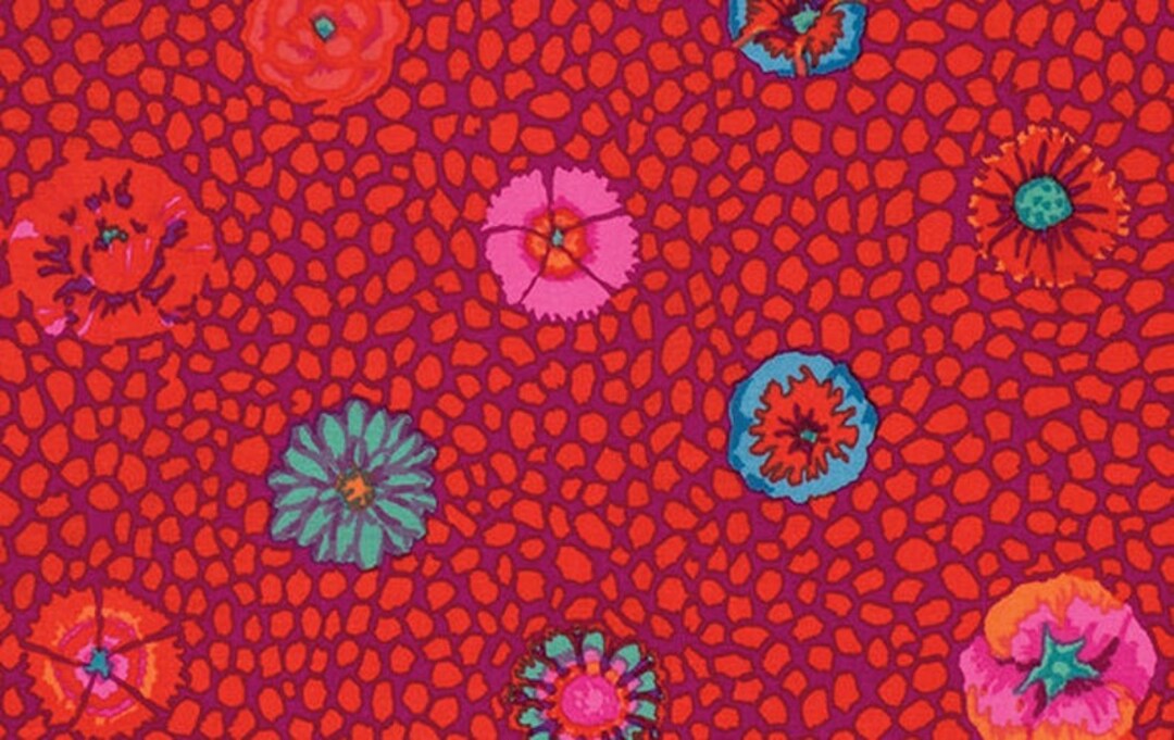 GUINEA FLOWER RED Kaffe Fassett Collective, 100% Cotton Fabric by the ...