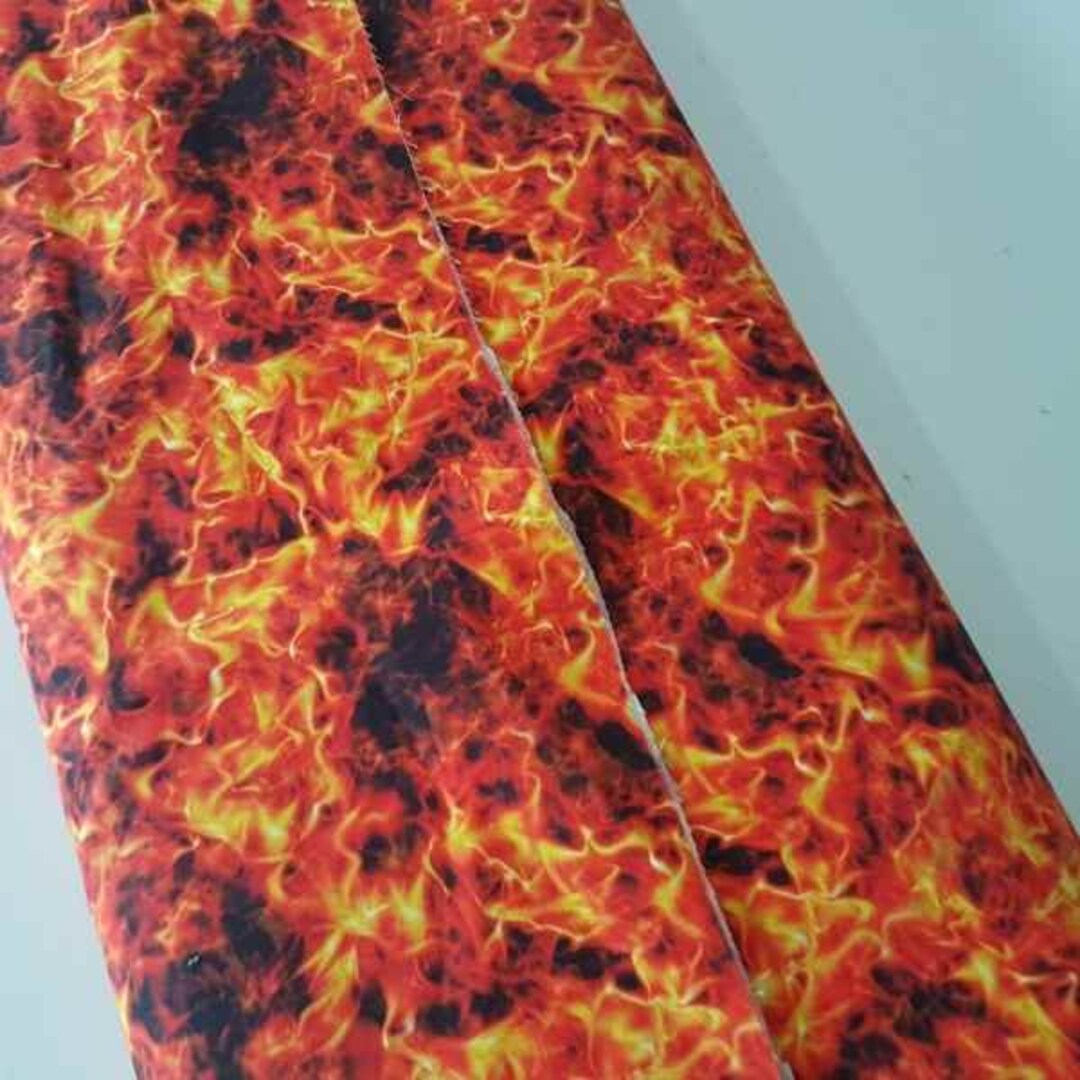 Hot Fire and Flames Fabric by the Yard, Orange Fire Fabric, 100% ...