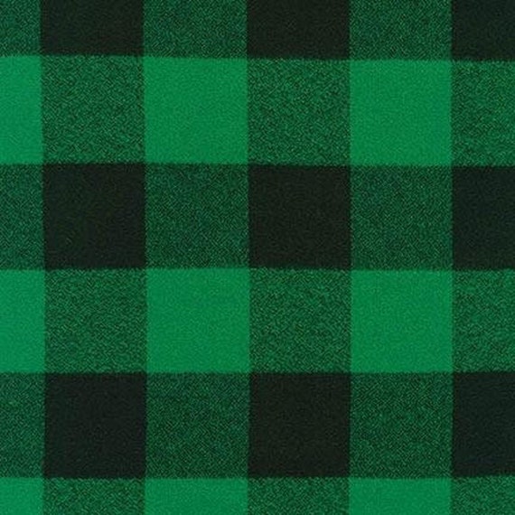 Flannel Fabric Green Buffalo Plaid Yarn Dyed Flannel | Etsy