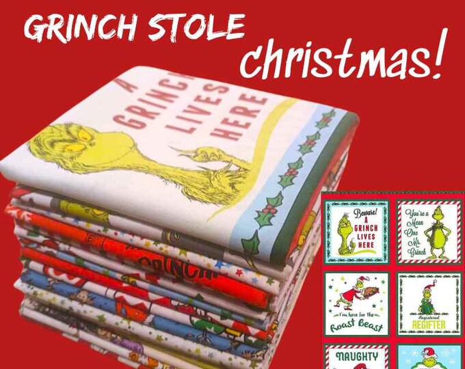 How the Grinch Stole Christmas Fabric by Dr. Seuss Enterprises, Grinch ...