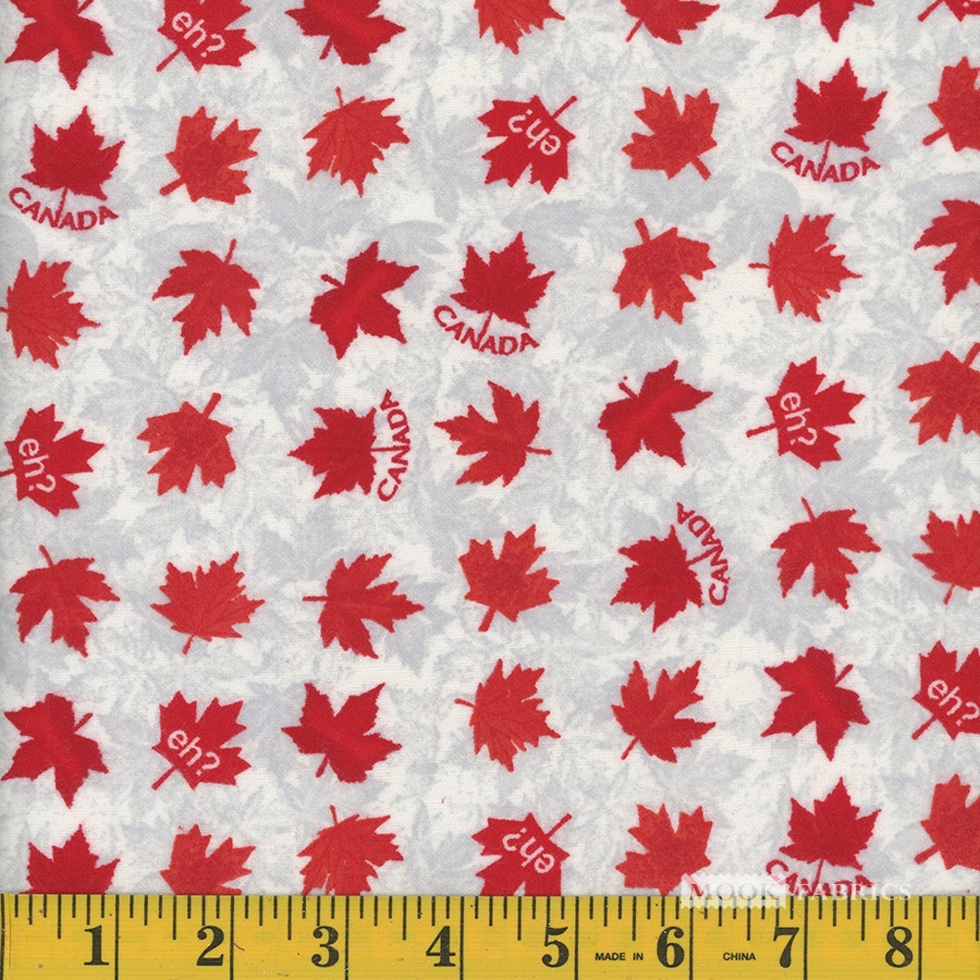 Canada FLANNEL, CANADA Eh? Red Maple Leaf FLANNEL, Fabric by the Yard ...