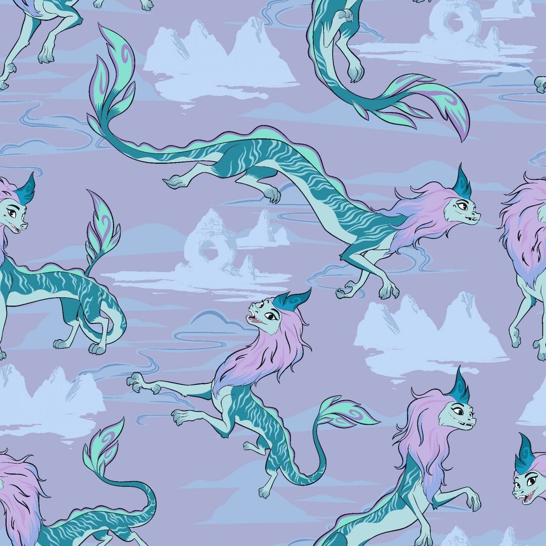 Disney Raya and the Last Dragon Fabric by the Yard, Sisu the Dragon ...