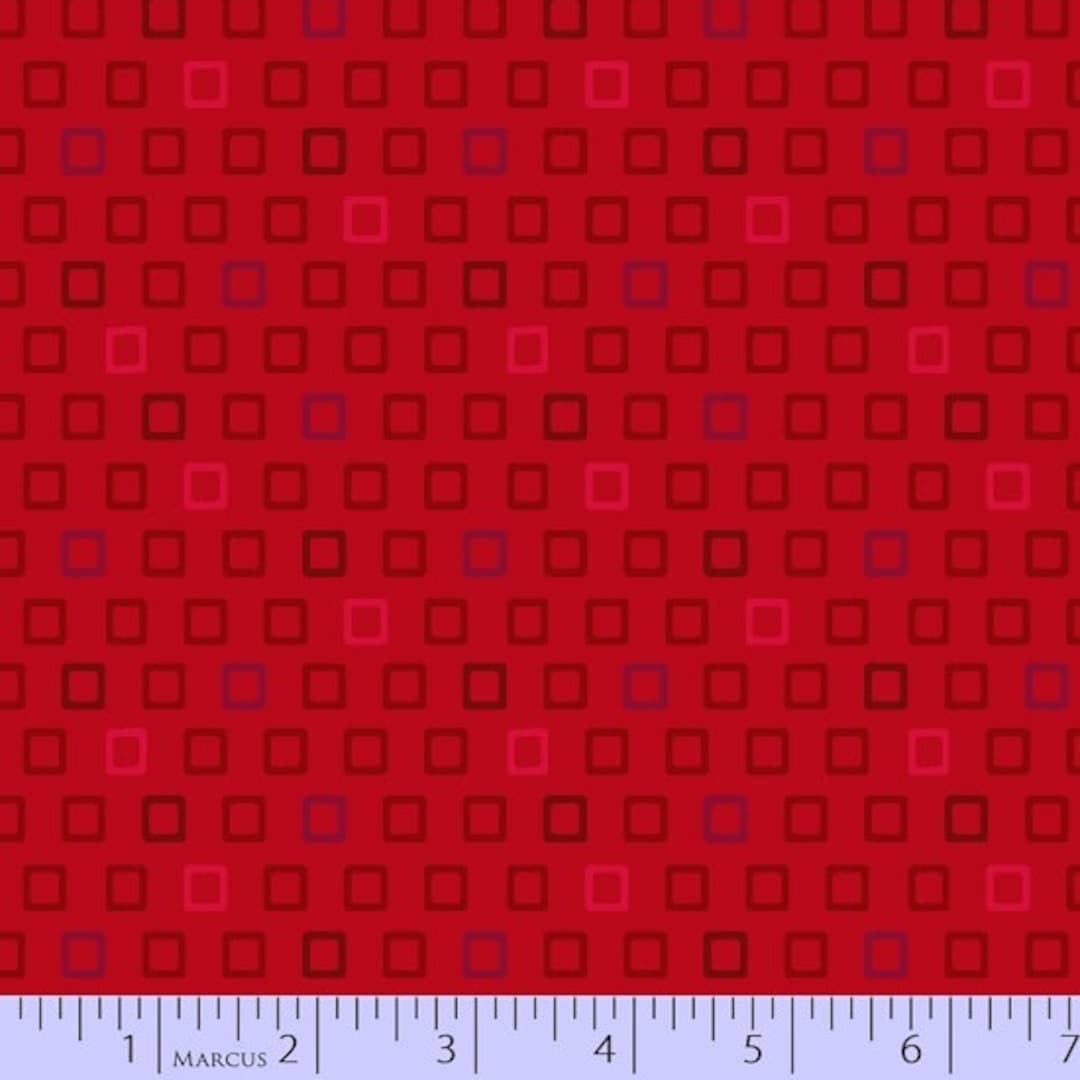 Red Squares Fabric by the Yard, Studio 37 Fabrics, Marcus Fabrics ...