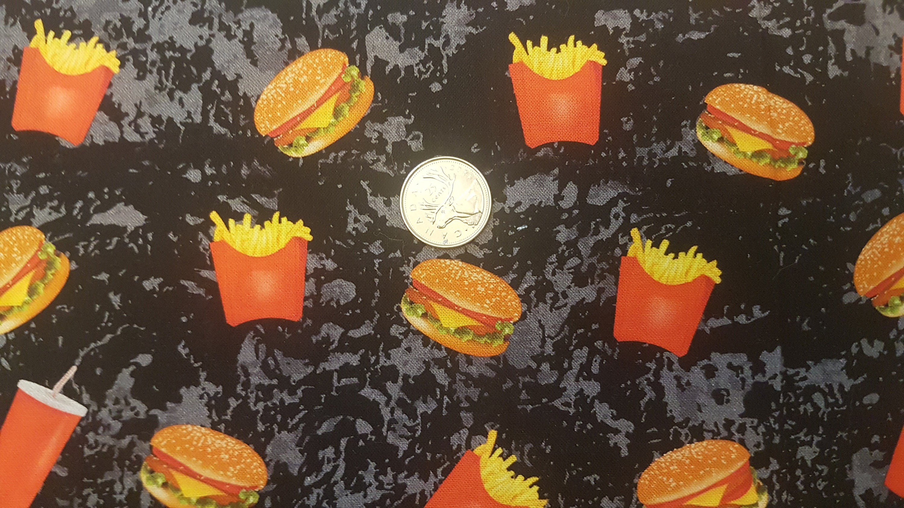 Hamburger Fabric Fries Fabric Fast Foods Fabric Premium - Etsy