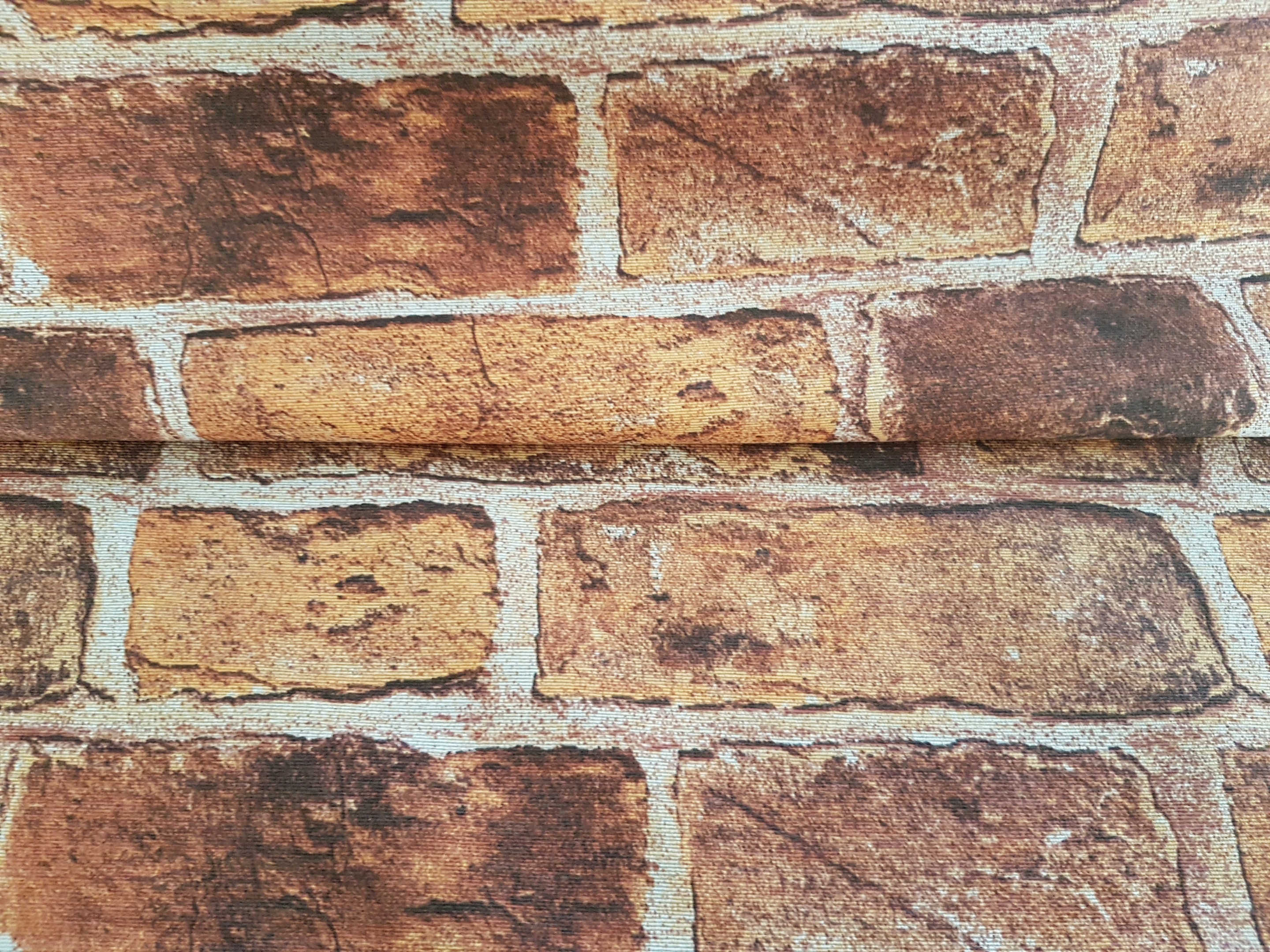 Red Brick Wall Print Fabric: Cotton Blend Upholstery & Curtains - Etsy