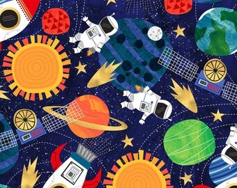 Space Astronaut Fabric - Etsy
