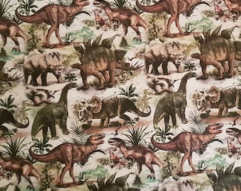 Cotton Flannel Dinosaur Fabric - Etsy