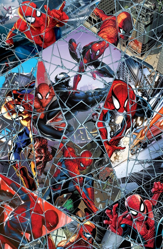 Spider Man Fabric by the Yard Comic Web Mosaic Springs - Etsy Canada