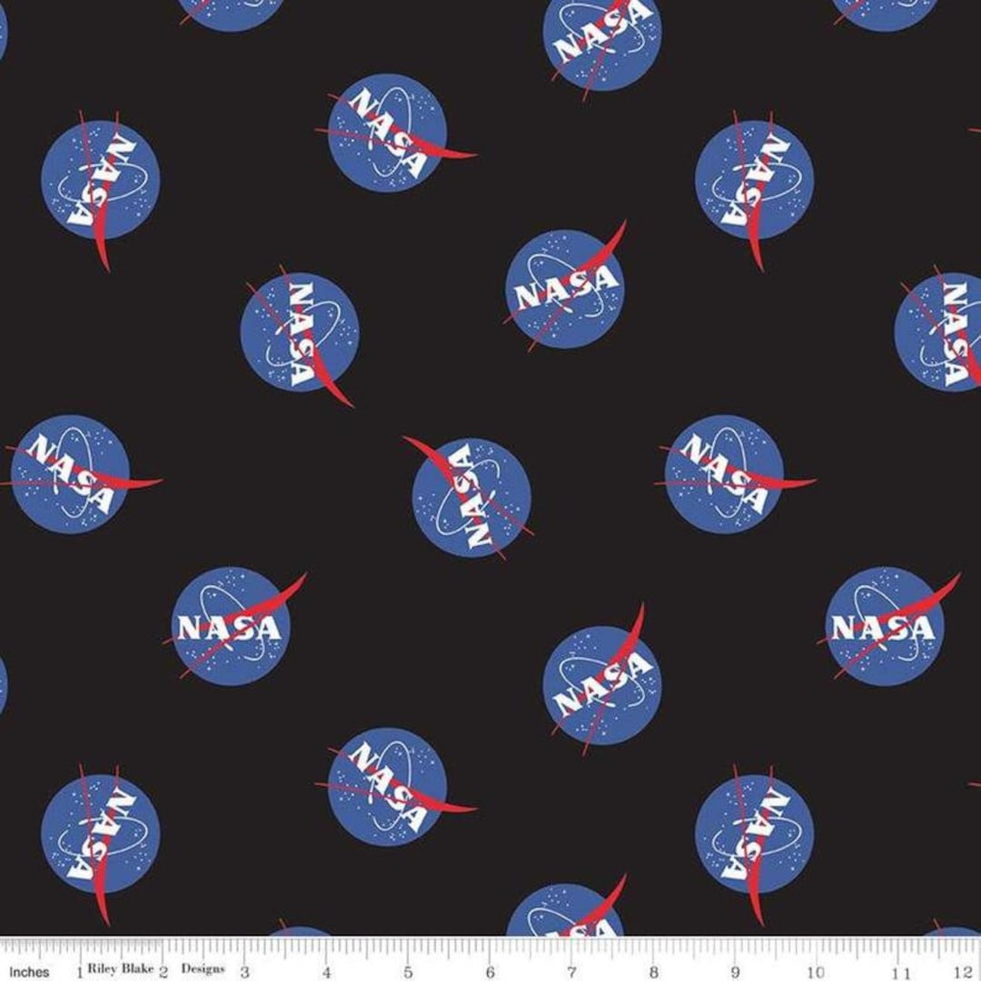NASA Logo Fabric by the Yard, Cotton. Fabric by the Metre - Etsy